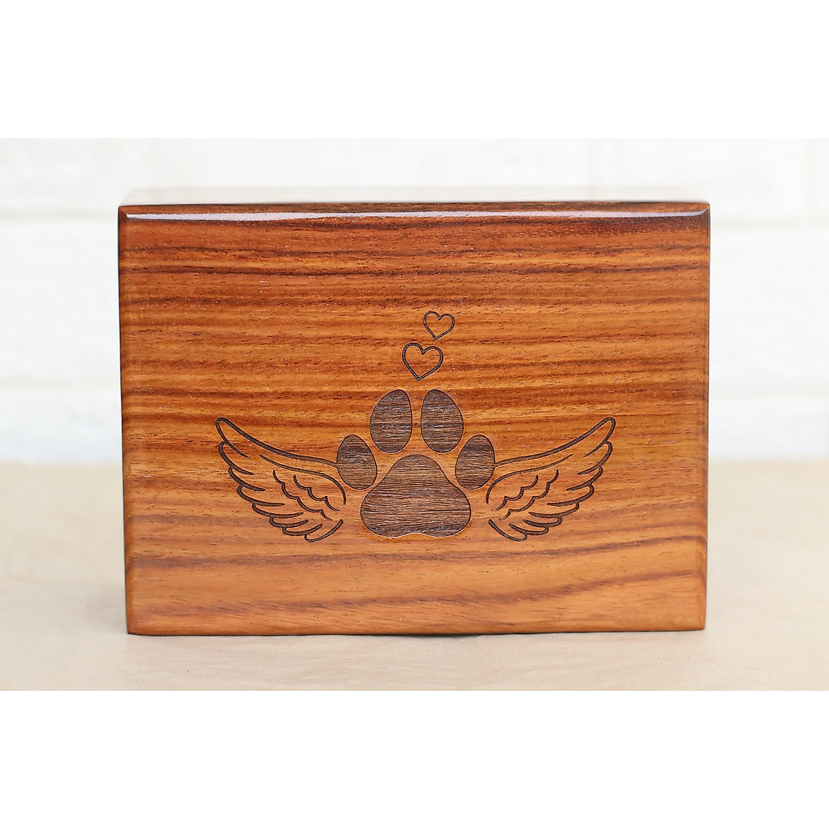 SUPER QUALITY HANDICRAFTS INDIA Wooden Urn Box For Pet Ashes | Wood Cremation Urns For Cat and Dog Ashes | Handmade Keepsake Urns | Funeral Urns With Bottom Opening System