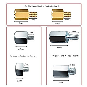NVMe M.2 Mounting Screws Kit for Asus Gigabyte ASRock Msi PS5 Motherboards(36pcs)