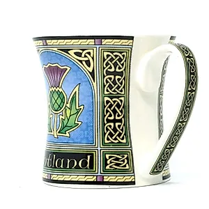 Royal Tara Set of 2 Scotland Mug with Thistle New Bone China Scottish Porcelain Cup 325ml11fl oz, Blue