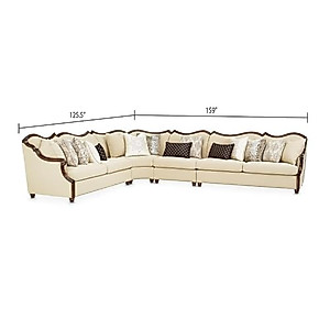 Michael Amini Chamberi Sectional Sofa - Toast/Warm Cognac