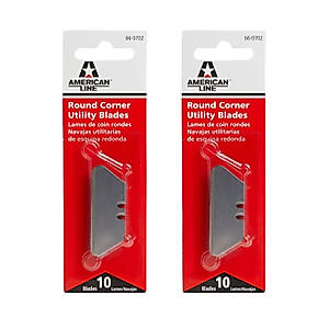 American Line Round Corner Utility Blades - 20-Blades - High Carbon Steel Blades for Optimized Sharpness and Durability