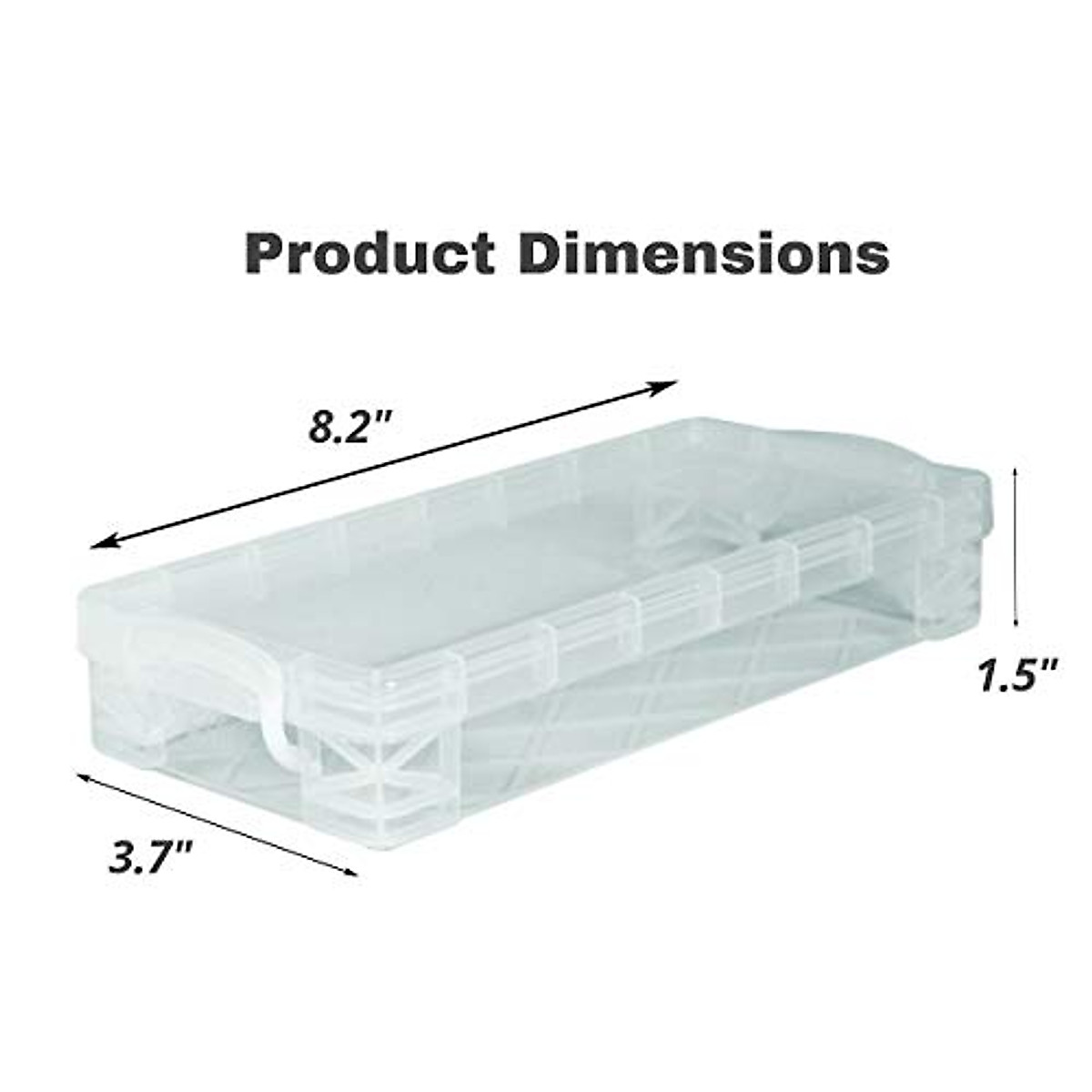 1InTheOffice Pencil Box, Stackable Translucent Clear 8.25 x 1.5 x 4 Inches, (4 Pack)