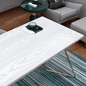 Livelynine White Peel and Stick Wallpaper Wood Contact Paper for Cabinets Adhesive Wood Grain Vinyl Wrap for Kitchen Furniture Textured Thick Wood Countertop Waterproof Wall Paper Bathroom 15.8x78.8