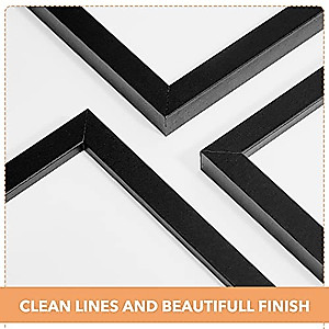 SYNTRIFIC 12x16 Picture Frames Set of 6,Display Pictures 8.5x11 with Mat or 12x16 Without Mat,Wall Gallery Photo Frames Larger Picture Frames for Wall Mounting,Black
