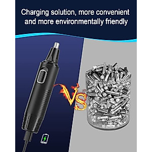 YUZHAII Ear and Nose Hair Trimmer, 8500RPM USB Rechargeable Nose Trimmer for Men and Women,Painless Nose Clippers Eyebrow Facial Hair Trimmer Kit,Dual Edge Blades for Easy Cleaning