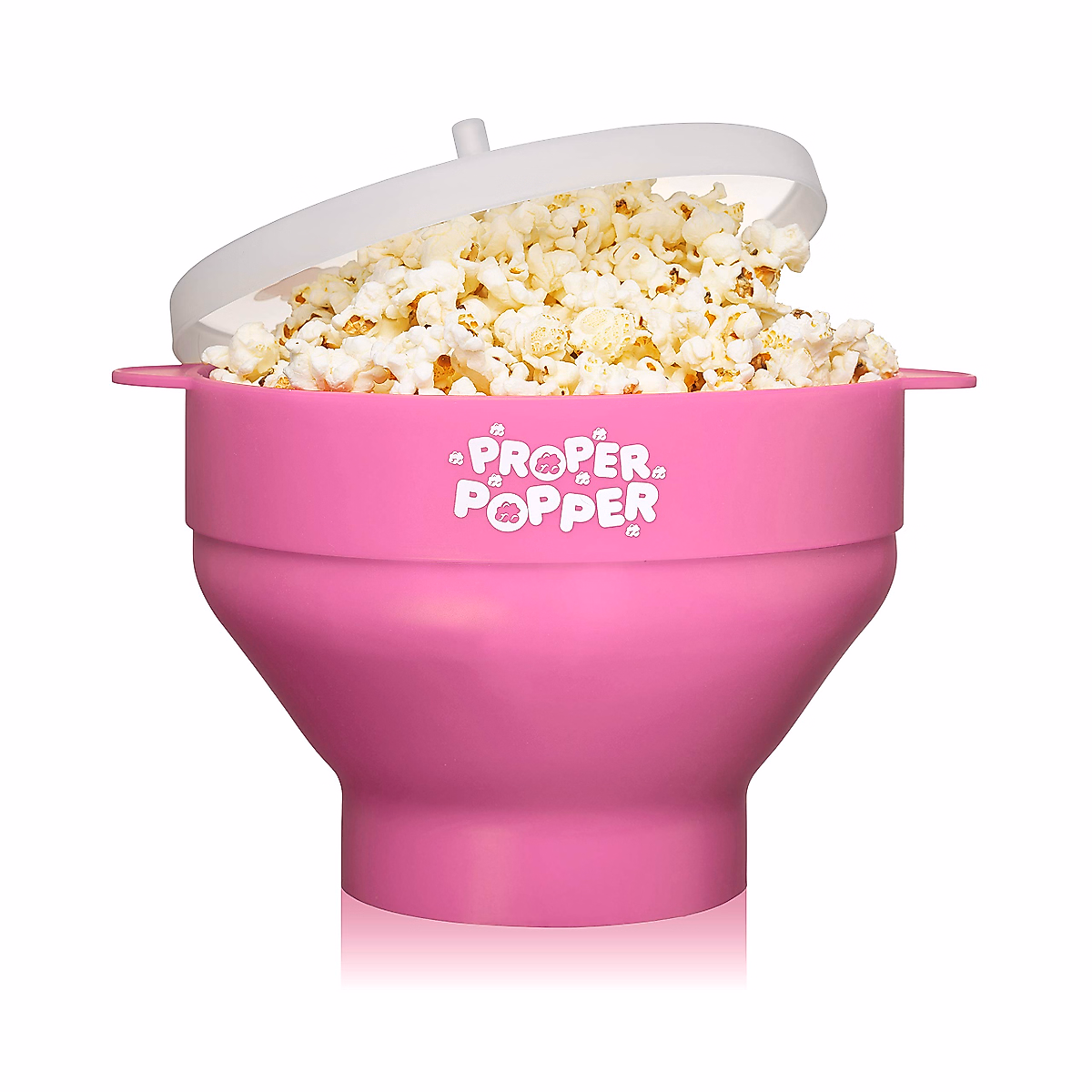The Original Proper Popper Microwave Popcorn Popper, Silicone Popcorn Maker, Collapsible Bowl BPA Free & Dishwasher Safe - (Pink)