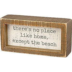 Primitives by Kathy 102958 Inset Wood Box Sign, 6 x 3-Inches, No Place Like The Beach