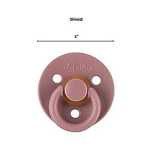 Itzy Ritzy Natural Rubber Pacifiers, Set of 2 – Natural Rubber Newborn Pacifiers with Cherry-Shaped Nipple & Large Air Holes for Added Safety; Set of 2 in Blossom & Rosewood, Ages 0 – 6 Months