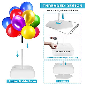 VETOGETHER Updated Balloon Arch Kit, 21ft Adjustable Balloon Arch Stand with Base in 9FT Width and 10FT Height, Threaded Design Balloon Arch Frame for Birthday Baby Shower Party Ballon Arch Kit