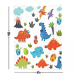Dinosaur Blanket for Boys Kids Cartoon Dino Soft Plush Fleece Baby Toddler Throw Blanket Cute Print Travel Blankets for Girls Sofa Bed