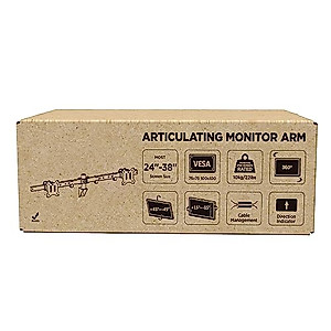 PUTORSEN Ultra Wide 24-38 Inch Dual Monitor Wall Mount, Full Motion Dual Wall Mount Monitor Arm Holds up to 22lbs, Double Computer Monitor Wall Mount for Most LED LCD Screens, VESA 75/100mm, Black