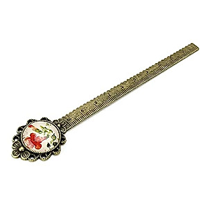 Galand Student Bookmark Vintage 2 in 1 10cm Ruler Bookmark Decorative Lightweight B