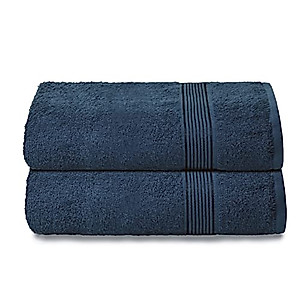 Belizzi Home Cotton 2 Pack Oversized Bath Towel Set 28x55 inches, Large Bath Towels, Ultra Absorbant Compact Quickdry & Lightweight Towel, Ideal for Gym Travel Camp Pool - Mineral Blue