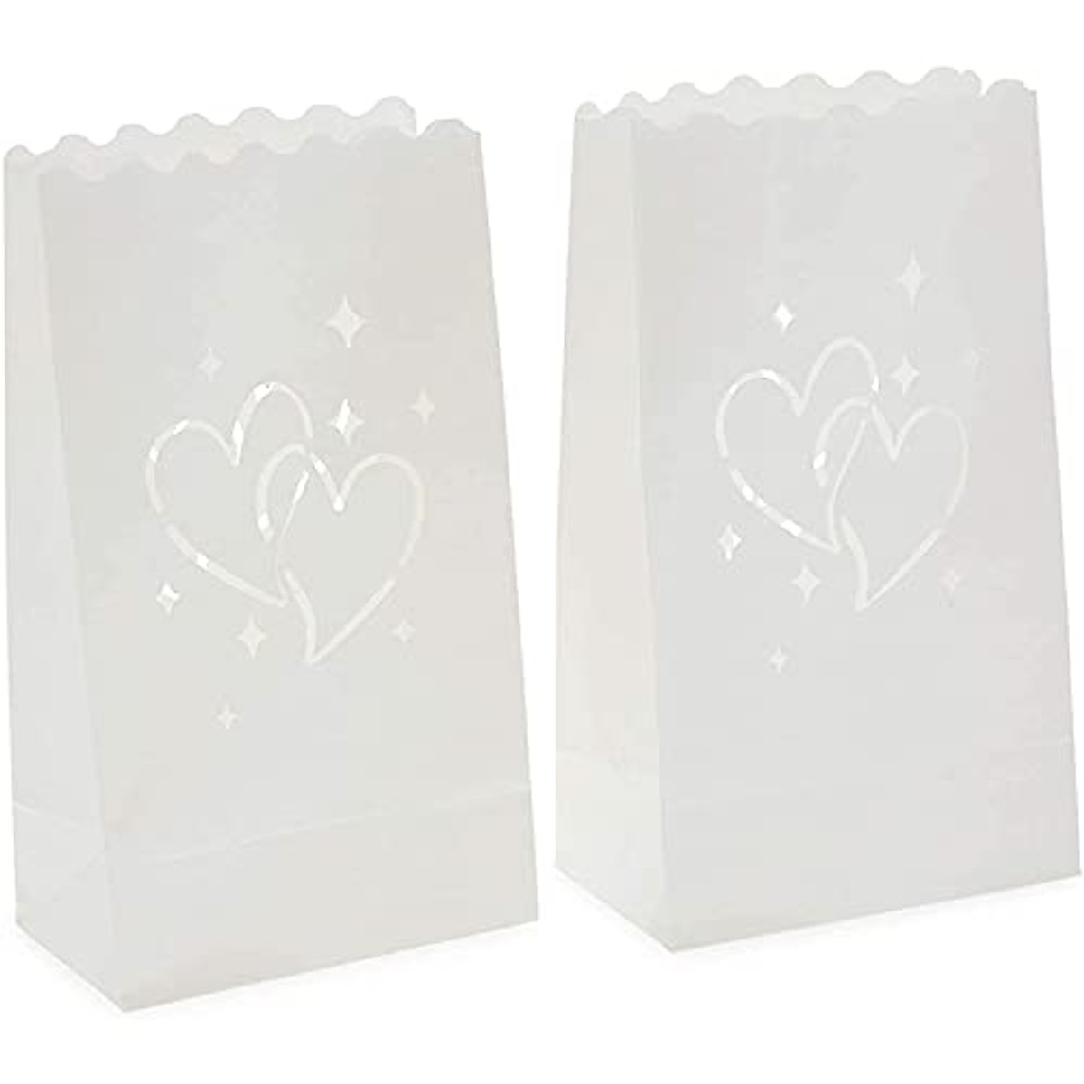 White Luminary Bags for Weddings and Party Decor (10 x 5.9 x 3.5 in, 60 Pack)