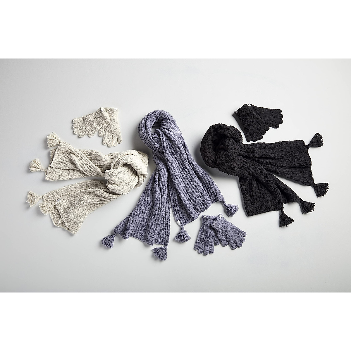 Mud Pie Chenille Womens Glove And Scarf Set, One Size, Black