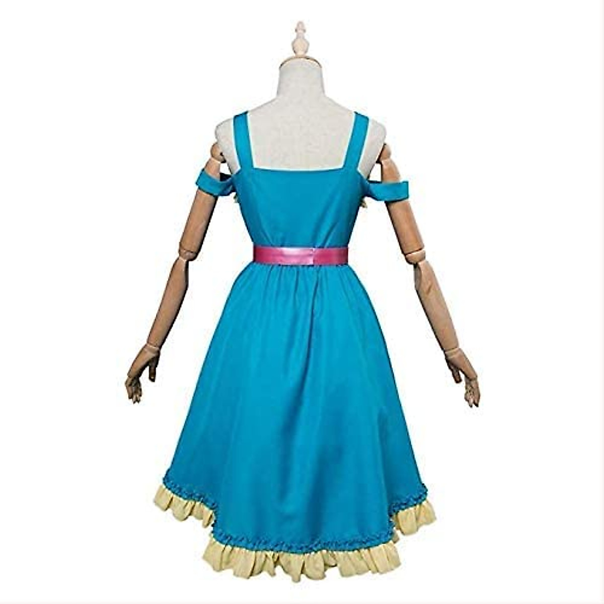 1218 Pony Fluttershy Cosplay Costume Human Princess Dress Halloween Masquerade Party Role Play (L, Female)