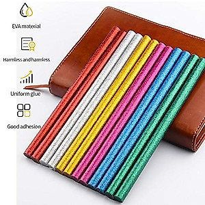 BATDIYOW Mini Glitter Glue Gun Sticks Colored 30 PCS 6 Colors 0.27 in x 4 in Compatible with Most Glue Guns