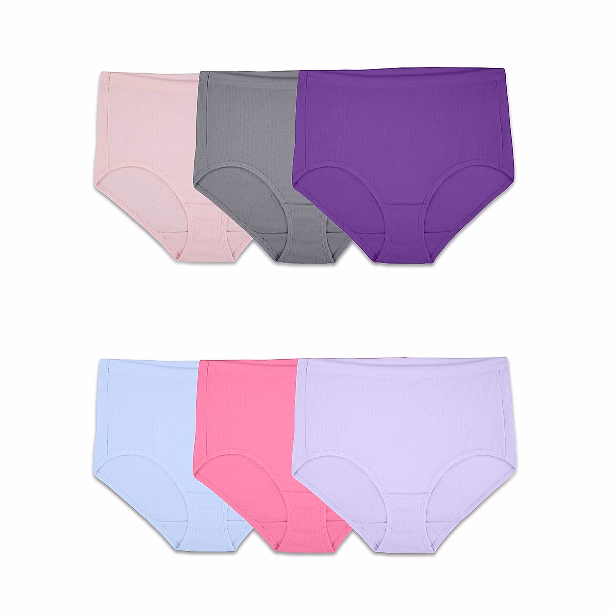 Fruit of the Loom womens Breathable Underwear, Regular, Brief - Cotton Mesh - 6 Pack Assorted Colors, 8 US