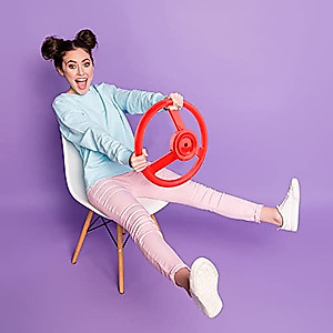 SGBETTER 6 Pack Playground Steering Wheel Kids Swingset Steering Wheel Toys Accessories for Backyard Outdoor Playhouse Treehouse, 3 Color (Green, Blue, Red)