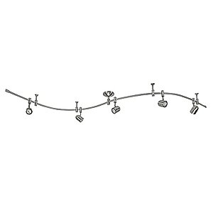 Catalina Lighting 96" Track Ceiling Light, Brushed Nickel, Transitional 5-Light Integrated LED Flex Track