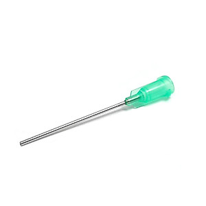 SANANTS 18 Gauge 1.5 Inch Industrial Blunt Tip Dispensing Needle with Luer Lock, Precision Applicator,Olive 20 PCS