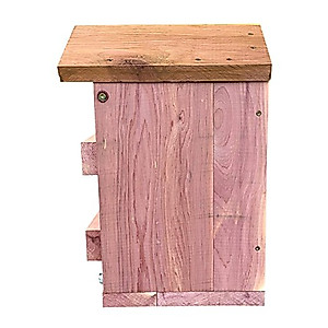 Vundahboah Amish Goods Screech Owl House Box for Nesting- Handmade in USA- Solid Cedar Wood Saw-Whet/Kestrel/Screech Owl/Flicker- Cedar Shavings Included