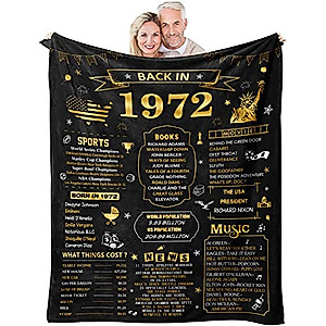 51st Birthday Gifts for Women Men Blanket, Mens 51st Birthday Gift Ideas, Gifts for 51 Year Old Women, 51 Year Old 1972 Birthday Gifts for Women, Happy 51st Birthday Decorations Throw Blanket 60"x50"