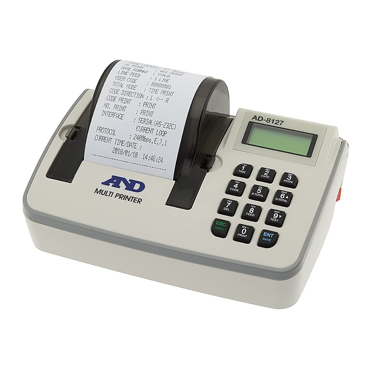 A&D, AD-8127, Compact Multi-Function Printer with LCD Display