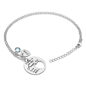 Jovivi I Used To Be His Angel Now He's Mine Daddy Blue Crysal Memorial Necklace,In Memory Of Loved One Daddy