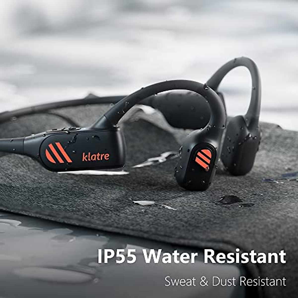 klatre Open Ear Bone Conduction Headphones Wireless Bluetooth 【2023 Version】 for Running/Cycling with Sweat Resistant&Waterproof, Sports Headset Outdoors with ENC Dual Mics for Clear Calls-Sunrise