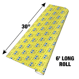 GRAPHICS & MORE Spongebob Smiling Face Gift Wrap Wrapping Paper Rolls