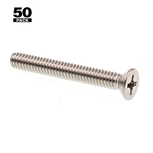 Prime-Line 9002013 Machine Screws, Flat Head, Phillips Drive, 1/4 In.-20 X 2 in (50 Pack)