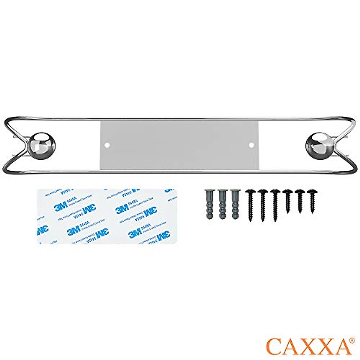 CAXXA Adhesive Under Cabinet Paper Towel Holder Dispenser with Screws for Kitchen Utility Room Laundry Pantry Chrome(1 Pack)