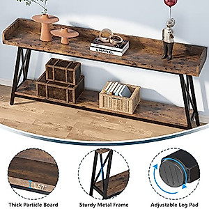 Tribesigns 70.9 inch Extra Long Console Table Behind Couch, Rustic Industrial Sofa Table for Living Room, Narrow Entryway Hallway Long Bar Table
