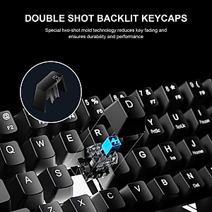 GTRACING Mechanical Gaming Keyboard 60% Colorful Backlit Wired Ultra Compact 61 Keys Mini for Computer PC Laptop Windows Type-C Blue Switches GT882