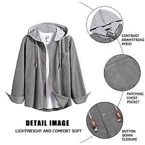 COOFANDY Mens Corduroy Shirts Jacket Casual Stylish Long Sleeve Button Up Shirt Jacket