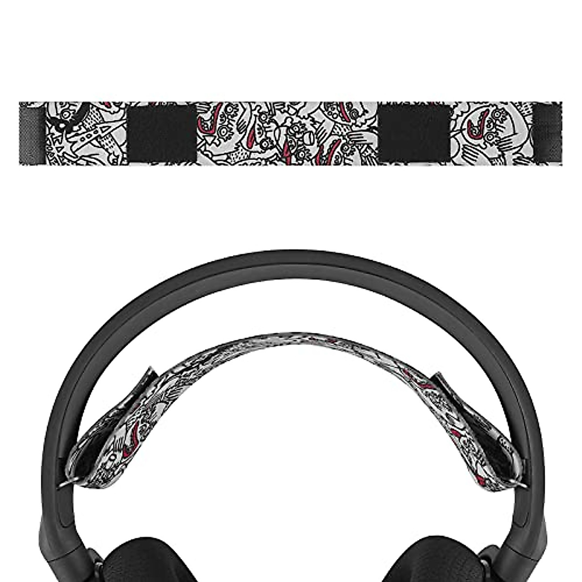 Geekria Flex Fabric Headband Pad, Compatible with SteelSeries Arctis 5, Arctis 3 All-Platform Gaming Headphones Replacement Band/Headset Headband Cushion Cover Repair Parts (Cartoon)