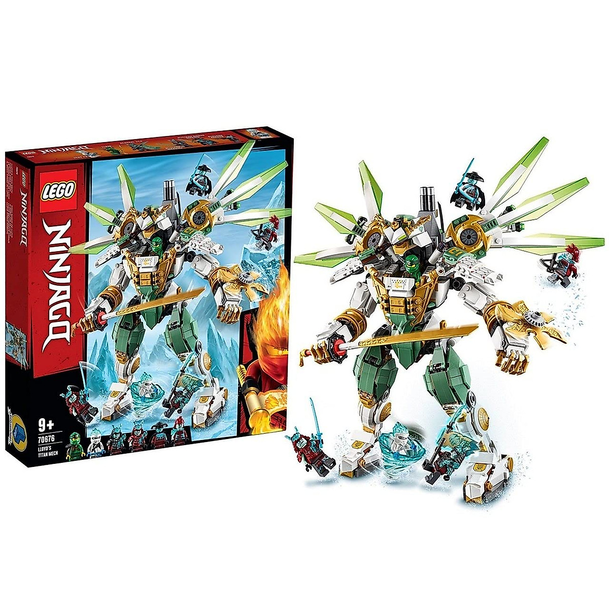 LEGO NINJAGO Lloyd's Titan Mech 70676 Ninja Toy Building Kit with Ninja Minifigures for Creative Play, Fun Action Toy Includes NINJAGO Characters Including Lloyd, Zane FS and More (876 Pieces)