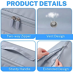 Ultra Space Saving Self Compression Organizer, 2024 Upgrade Space Saver Quilt Compression Bags for Storage, Moving Organizer Bags, Compression Storage Bags for Comforters and Blankets(Blue, X-Large)