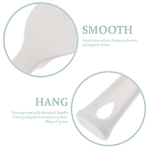 Luxshiny 10pcs Plastic Rice Paddle Standing Rice Spoon Spatula Non-stick Rice Scooper Rice Cooker Spoon for Kitchen Restaurant White