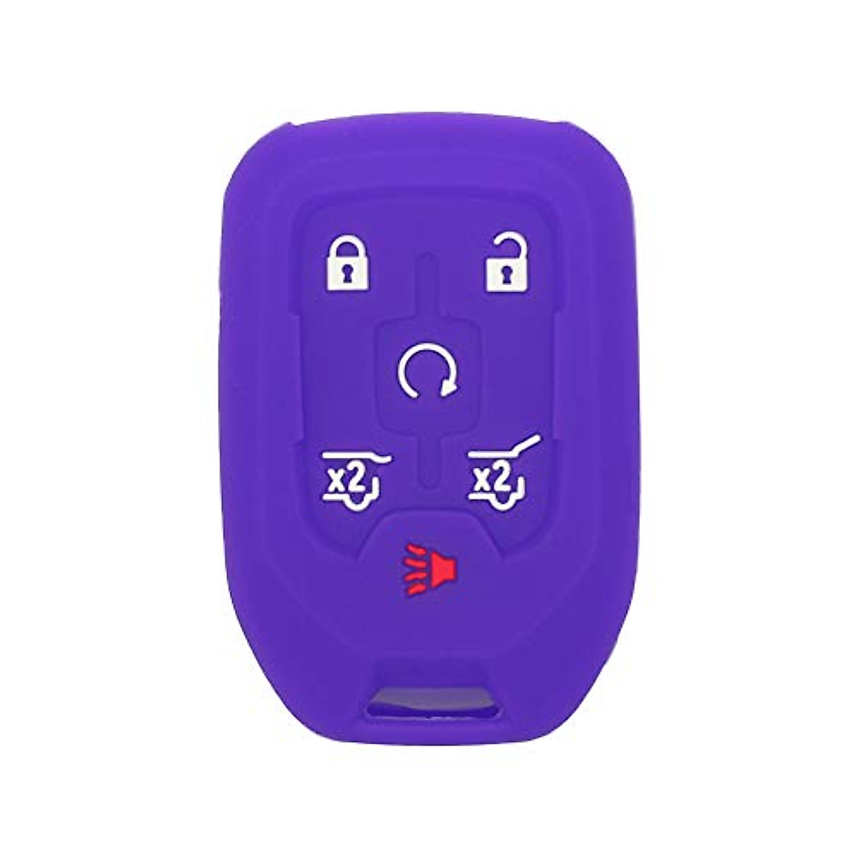 SEGADEN Silicone Cover Protector Case Holder Skin Jacket Compatible with Chevrolet GMC 6 Button Remote Key Fob CV4617 Deep Purple