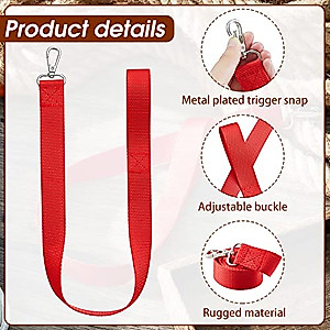 10 Pieces Nylon Bucket Strap Horse Water Bucket Strap Hangers Adjustable Bucket Strap Hanging Nylon Strap for Horses Hay Nets, Water Buckets Horse Supplies for Indoor or Outdoor Use, Red, 22 Inch