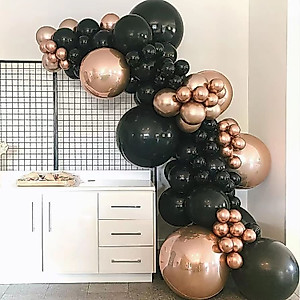 Black Balloons 55 pcs Black Party Latex Balloon 18inch 12inch 5inch for Birthday Baby Bridal Shower Wedding Party Decorations