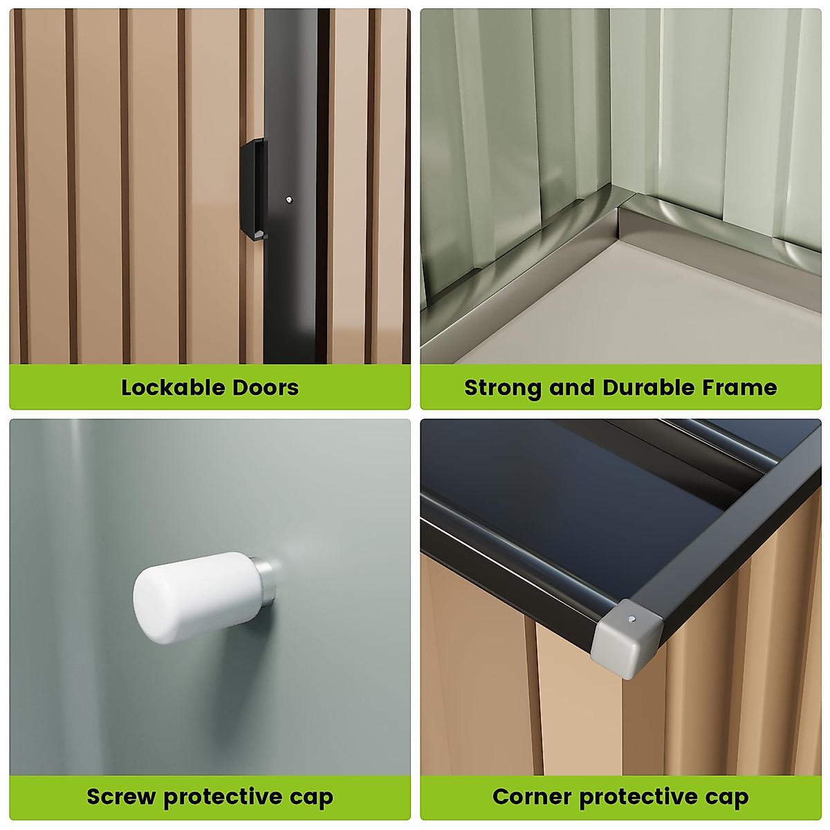 Outdoor Storage Shed 5 X 3 FT, Metal Storage Shed, Outdoor Tool Storage Shed with Door Lock, Waterproof, for Backyard, Garden Patio Lawn