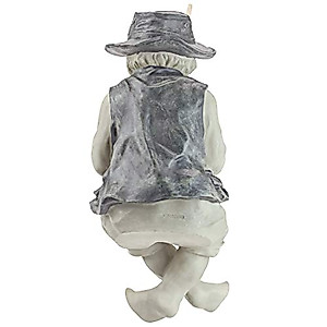 Design Toscano NG32122 Frederic The Little Fisherman of Avignon Boy Fishing Garden Statue, 6.5"D x 9.5"W x 15"H, two tone stone