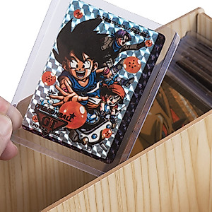 Tapeera 2-Pack Stackable Trading Card Storage Box For Sports Football Baseball Card Storage - Compatible With TCG MTG Pokemon Cards Kpop Photocard Toploaders - Each 1800 Cards With Chalkboard Labels