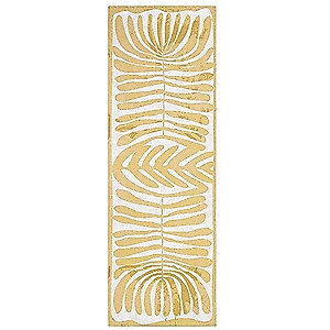 TOWN & COUNTRY LUXE Livie Matisse Cutout Everwash™ Washable Multi-Use Decorative Rug, Kitchen Runner Rug, Low-Profile Door Mat, Bedroom Rug and Dorm Room Rug with Non-Slip Backing, Gold, 24"x72"