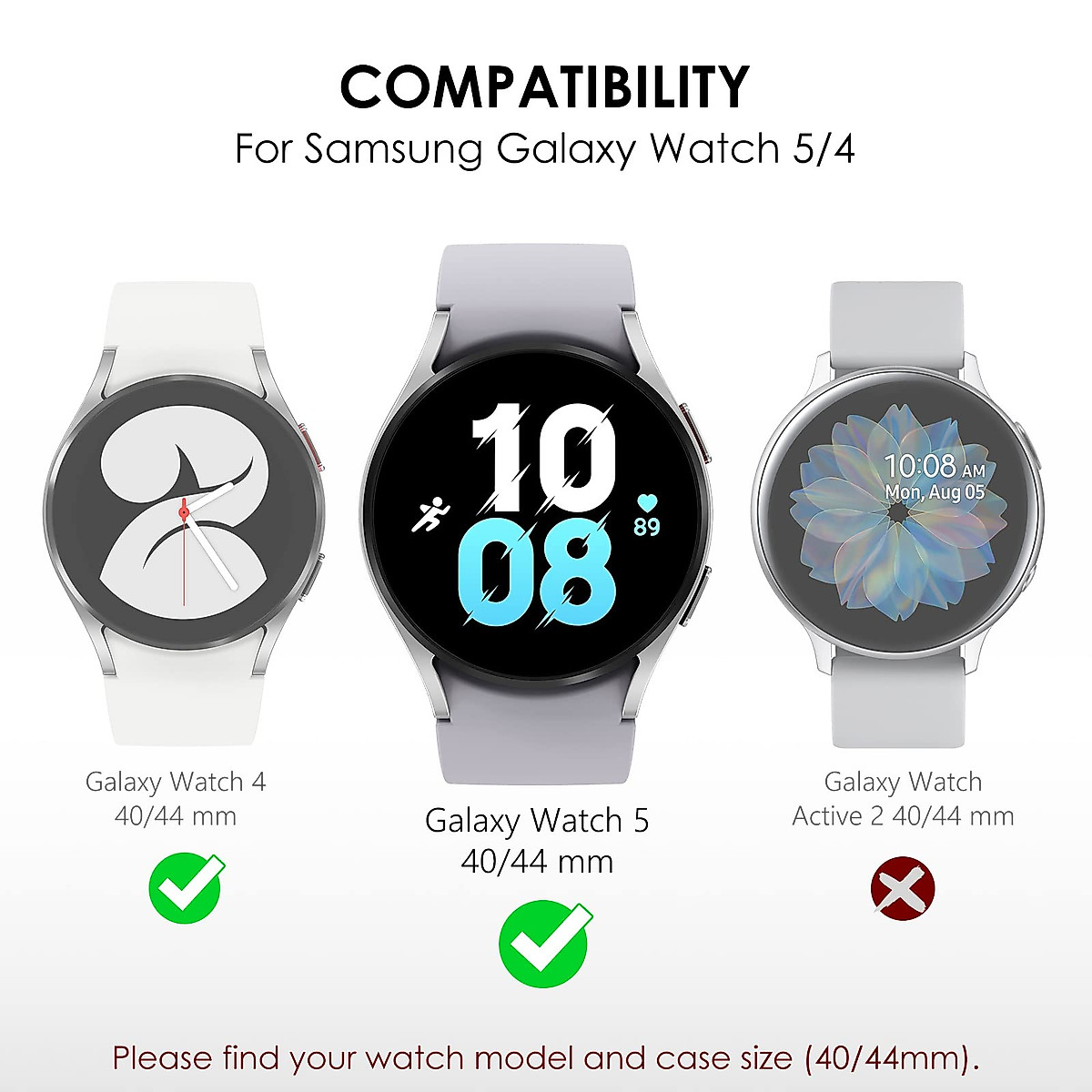 Surace Soft TPU Case for Galaxy Watch 4 & Galaxy Watch 5 40mm with Screen Protector, Bling Crystal Diamond Protective Bumper for Samsung Galaxy Watch 4 5 40mm (3 Packs, Rose Gold/Pink/Clear)