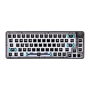 GK GAMAKAY LK67 RGB Modular DIY Mechanical Keyboard, 67 Keys Hot Swap 3pin/5pin Switches, Programmable Triple Mode Bluetooth 5.0/USB-C Wired/2.4GHz Wireless Customized Keyboard Kit (Clear Black)