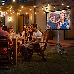 PERLESMITH TV Tripod Stand-Portable TV Stand for 23-60 Inch LED LCD OLED Flat Screen TVs-Height Adjustable Display Floor TV Stand with VESA 400x400mm, Holds up to 88lbs PSTM1